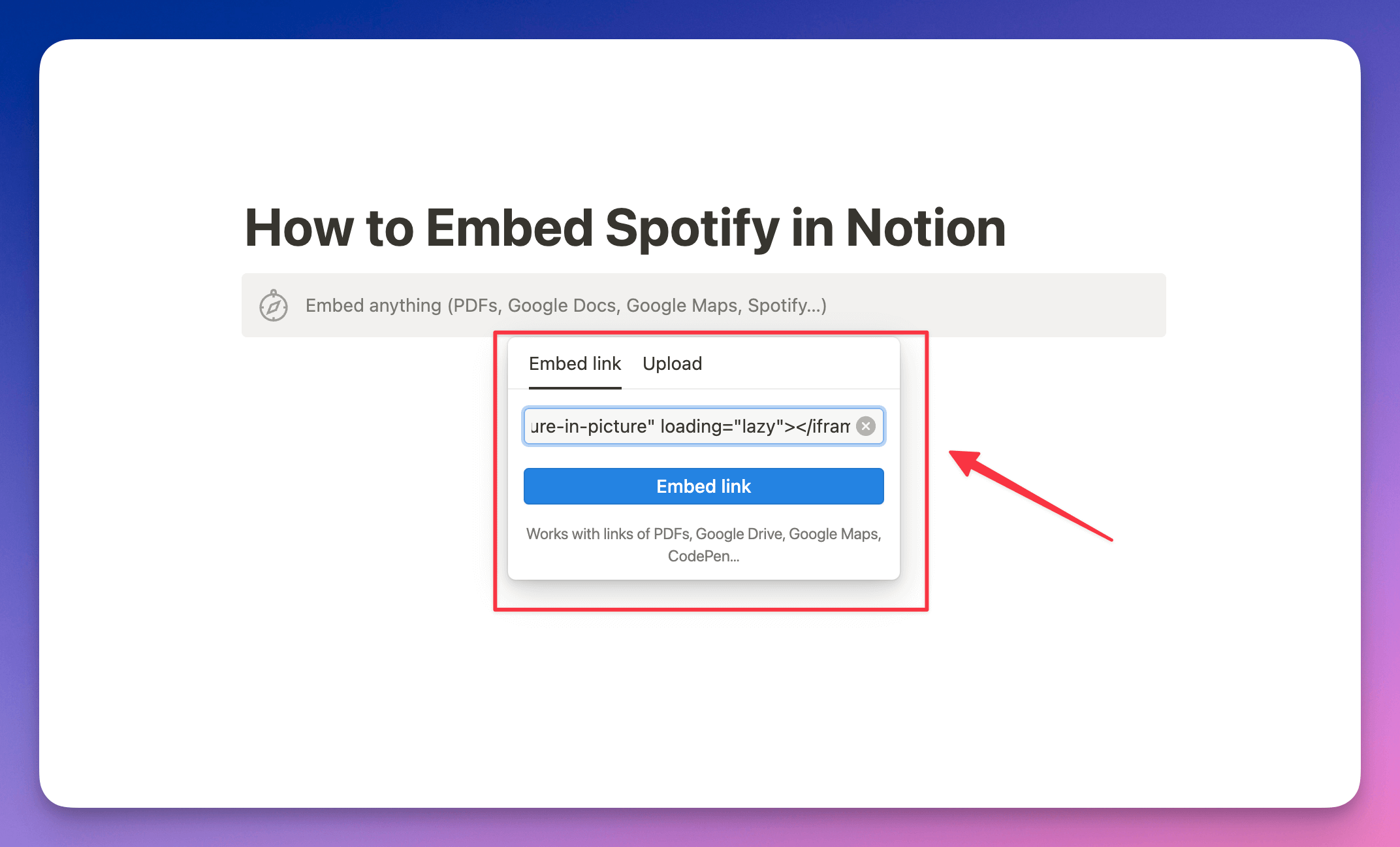 How to Embed Spotify in Notion